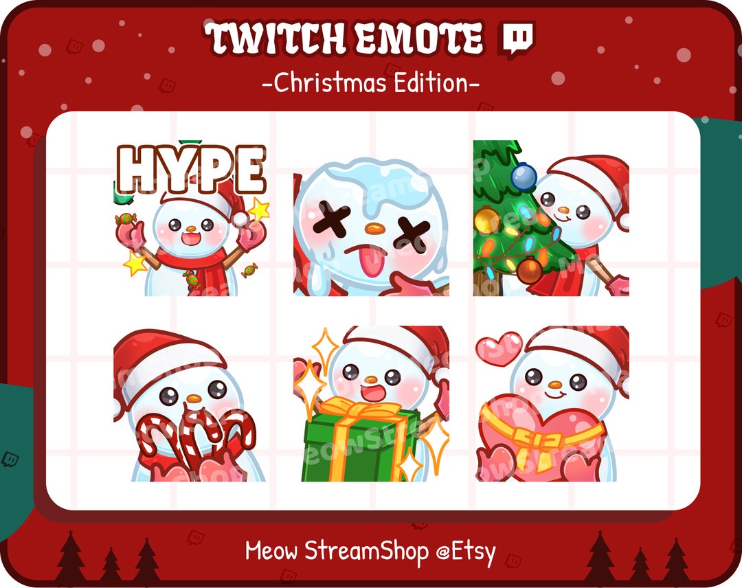 Twitch Emote / Cute Snowman Emotes Pack ( Hype, RIP Dead, Lurk, Eat ...