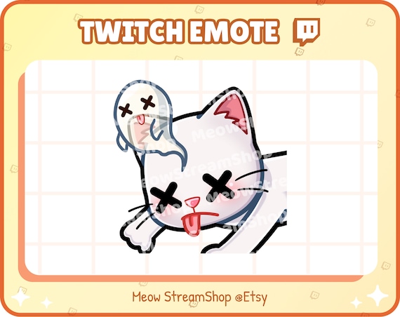 Twitch Emote / Cute White Cat RIP Dead Collapse Emotes / - Etsy