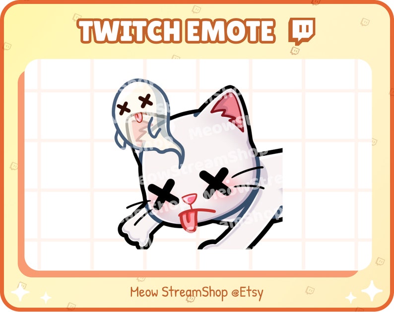 Twitch Emote / Cute White Cat RIP Dead Collapse Emotes / - Etsy