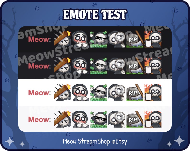 Twitch Emote / Cute Grim Reaper Mega Pack #1 Emotes ( 24 Emotes Ready ...