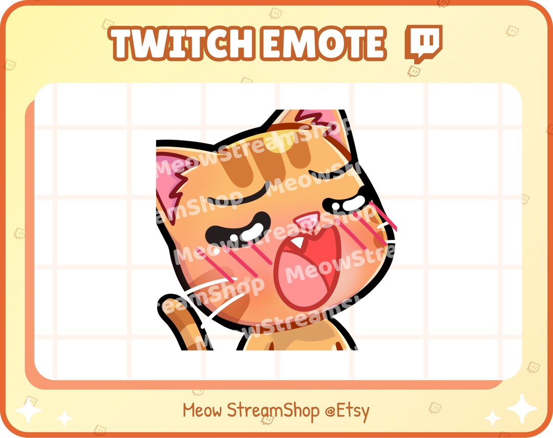 Twitch Emote / Cute Orange Cat Gasm, Ahegao Emotes / Kawaii Kitten ...