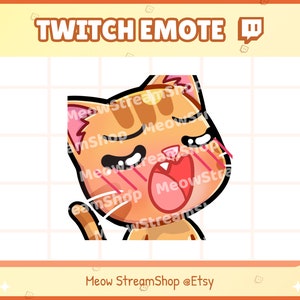 Twitch Emote / Cute Orange Cat Gasm, Ahegao Emotes / Kawaii Kitten ...