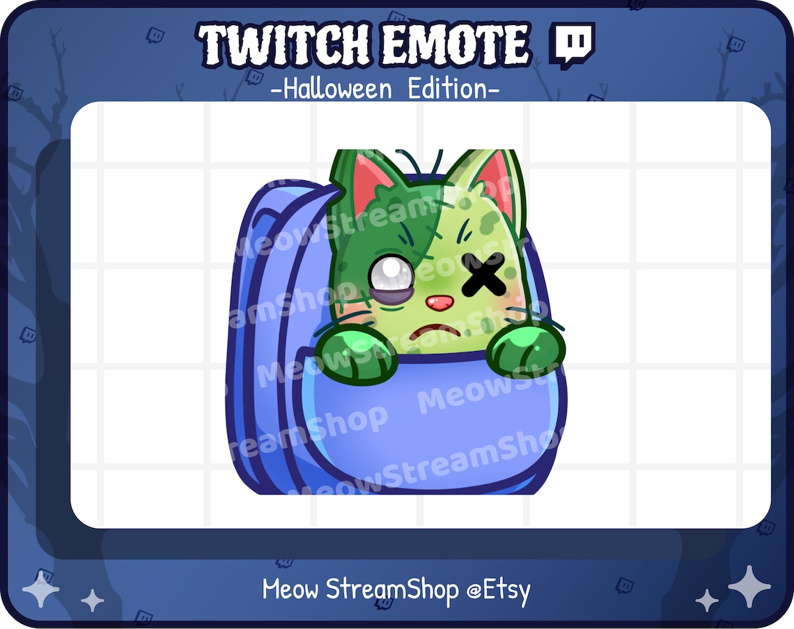 Twitch Emote / Cute Zombie Cat Carry Emotes / Kawaii Zombie Kitten ...