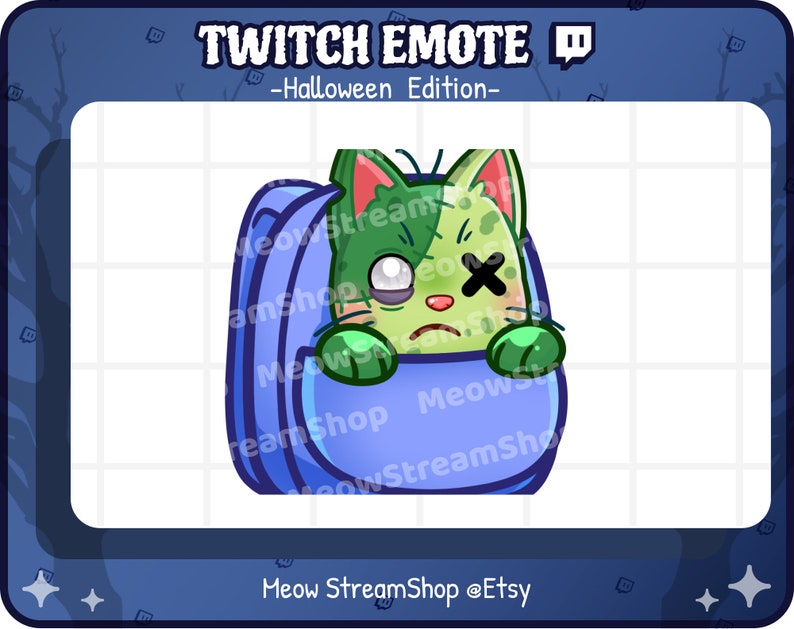 Twitch Emote / Cute Zombie Cat Carry Emotes / Kawaii Zombie Kitten ...