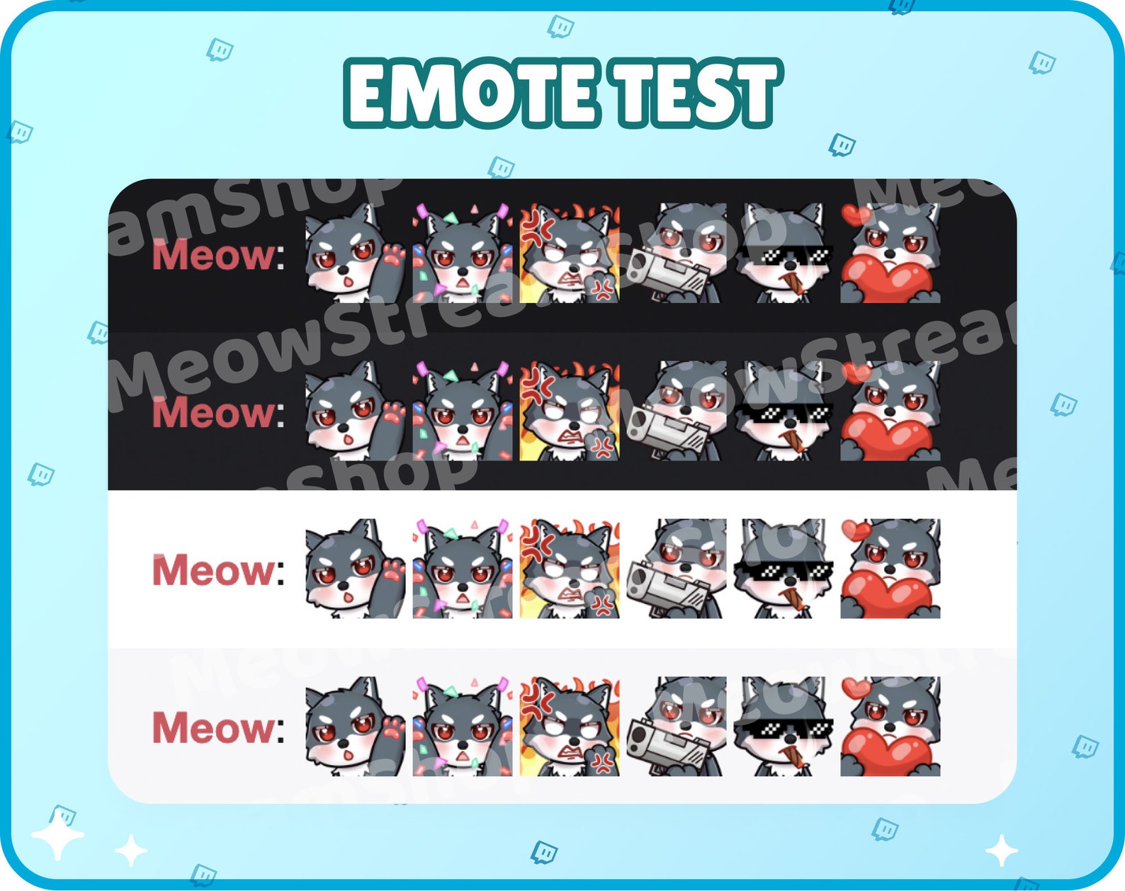 Twitch Emote / Cute Grey Wolf Mega Pack 1 Emotes 24 Emotes - Etsy
