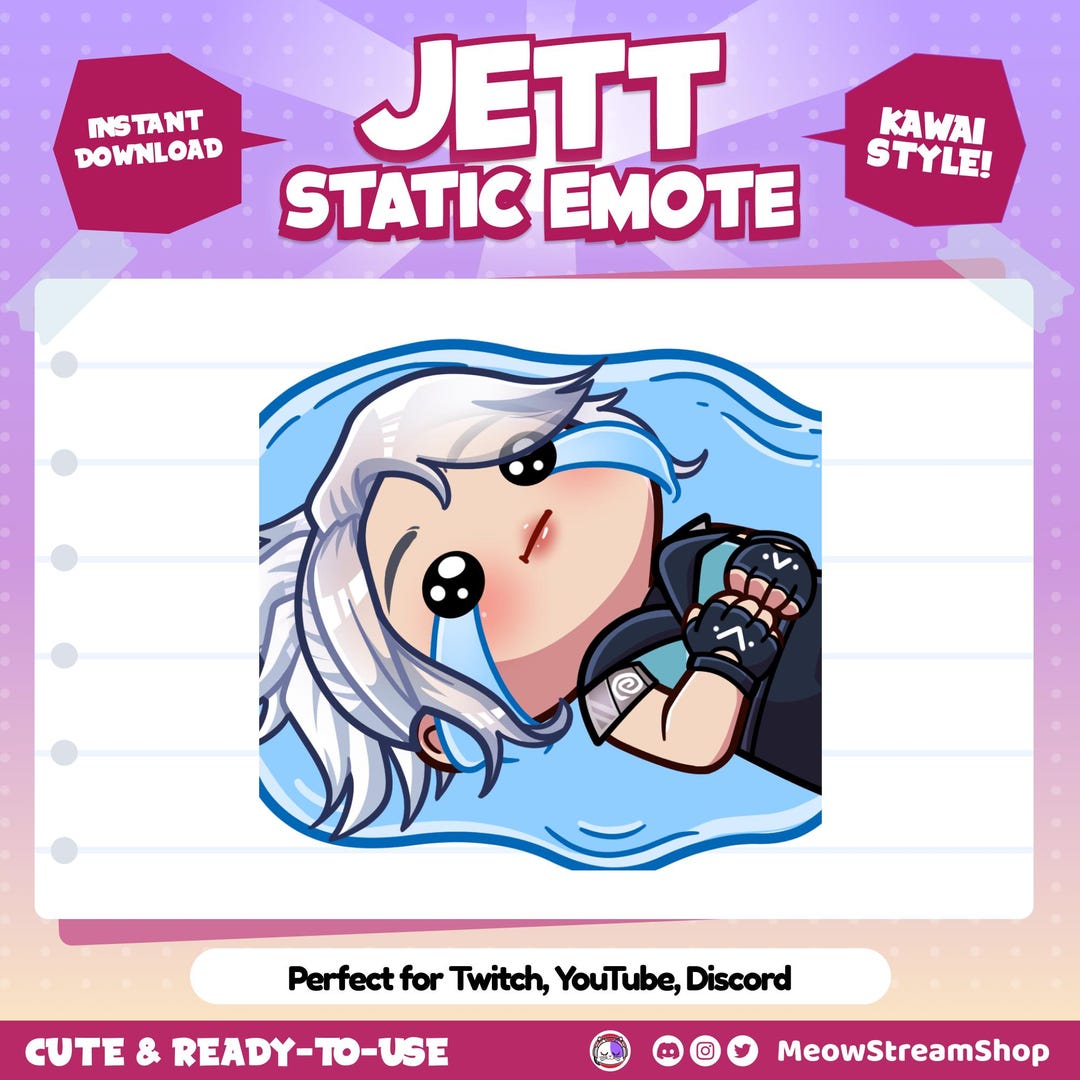 Twitch Emotes / Jett Emote Cry, Sad, Tears / Valorant Sub Emoji for ...