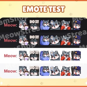 Twitch Emote / Cute Grey Wold Emotes Pack #3 (coffee, Do It, Carry, Rip ...