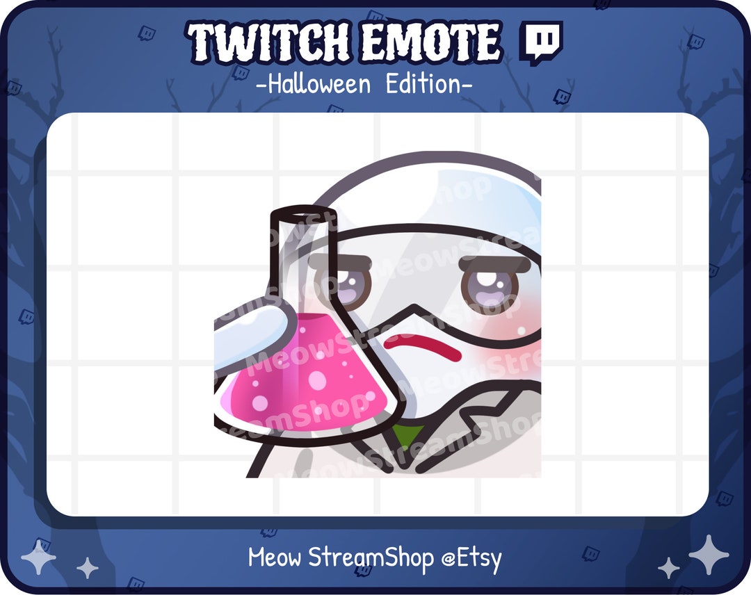 Twitch Emote / Cute Ghost Science, Chemistry, Lab, Smart Emote / Kawaii ...