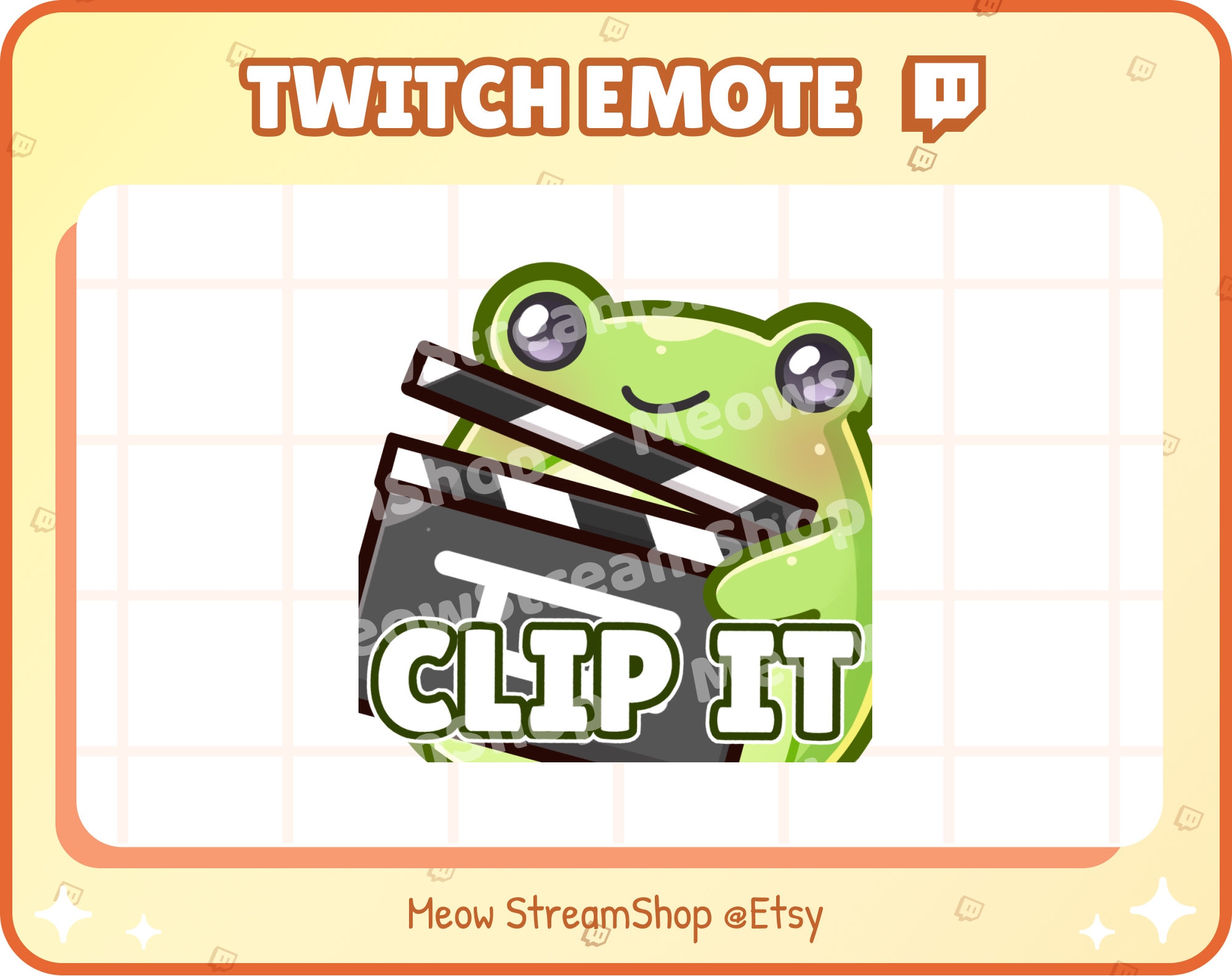 Twitch Emote / Cute Frog Clip It Emote / Cute Frog Toad Sub Emoji ...