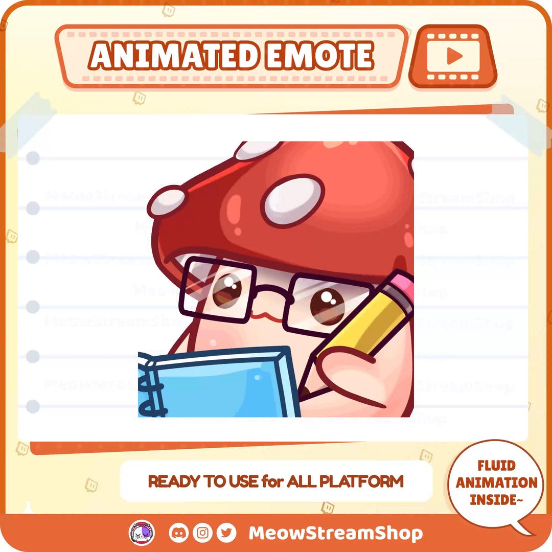 Animated Emotes/ Cute Mushroom Animated Noted, Notes, Take Note Emotes ...