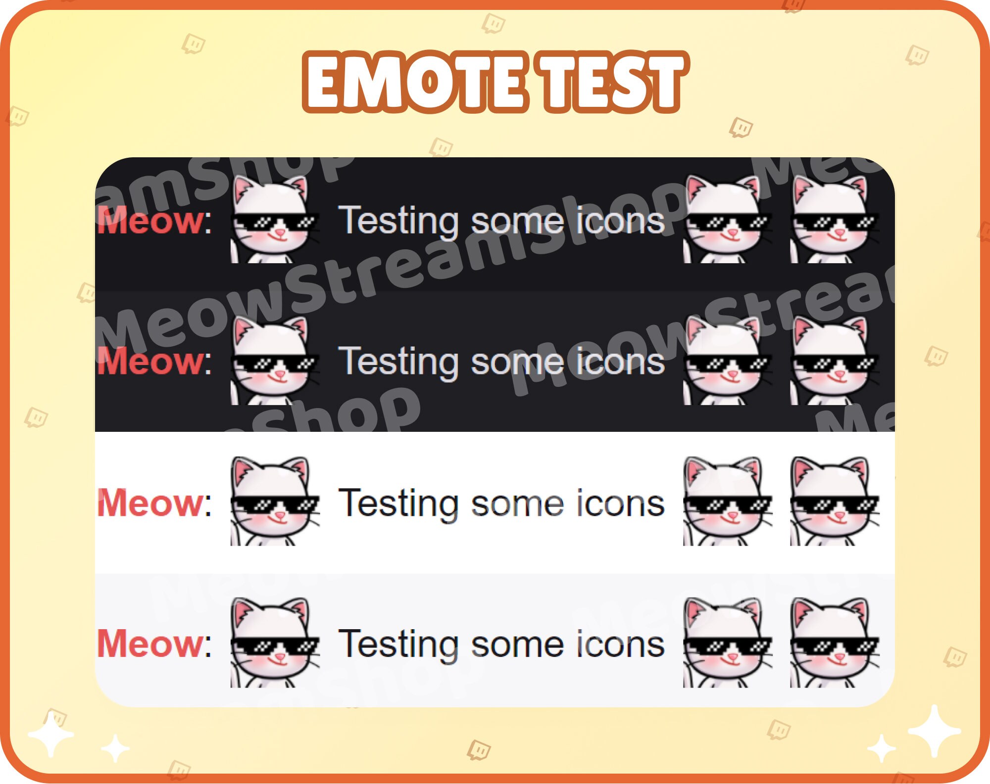 Twitch Emote / Cute White Cat Cool, GG, EZ, Smug Emote / Kawaii Cat ...