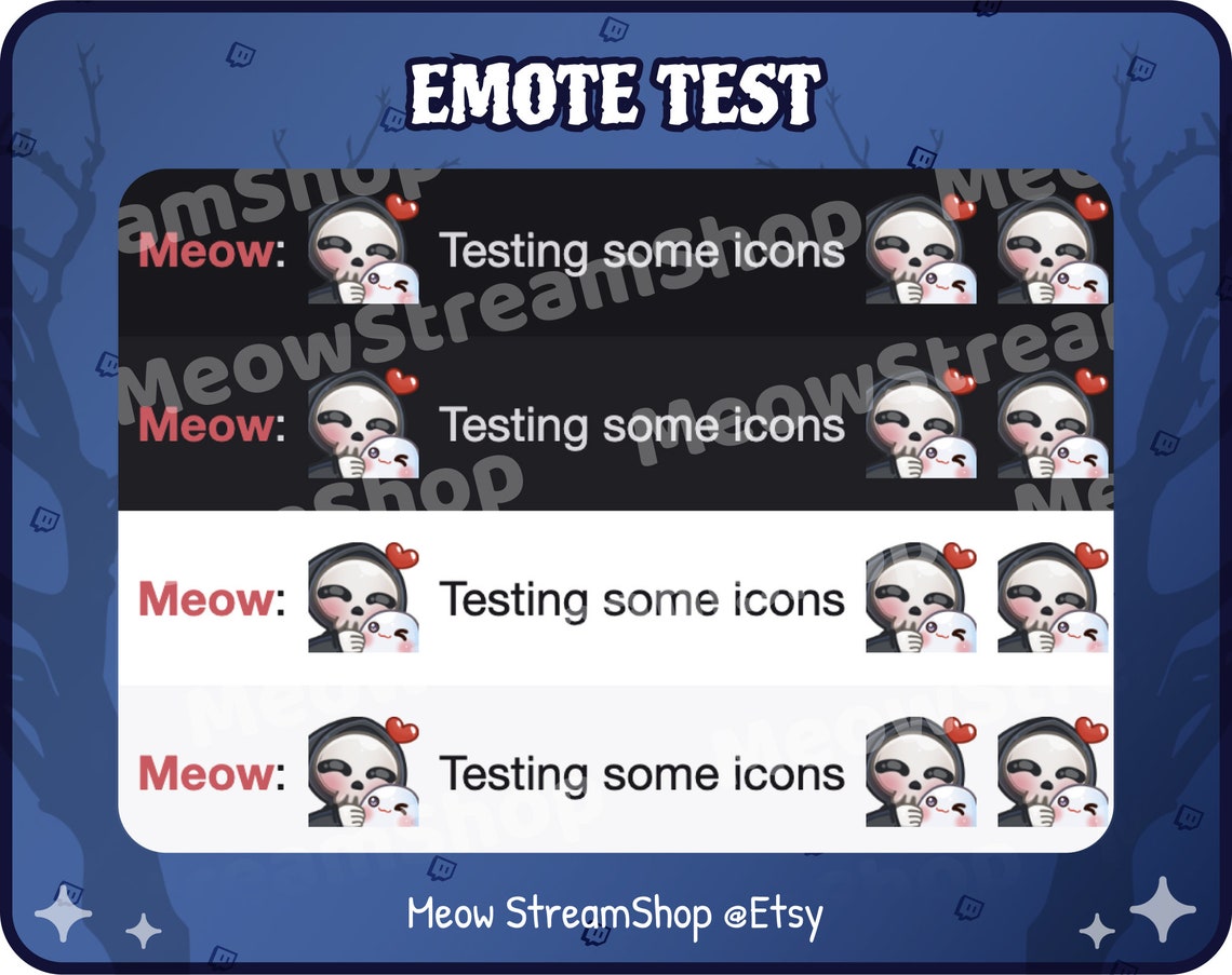 Twitch Emote / Cute Grim Reaper Hug, Snuggle Emotes / Kawaii Death ...