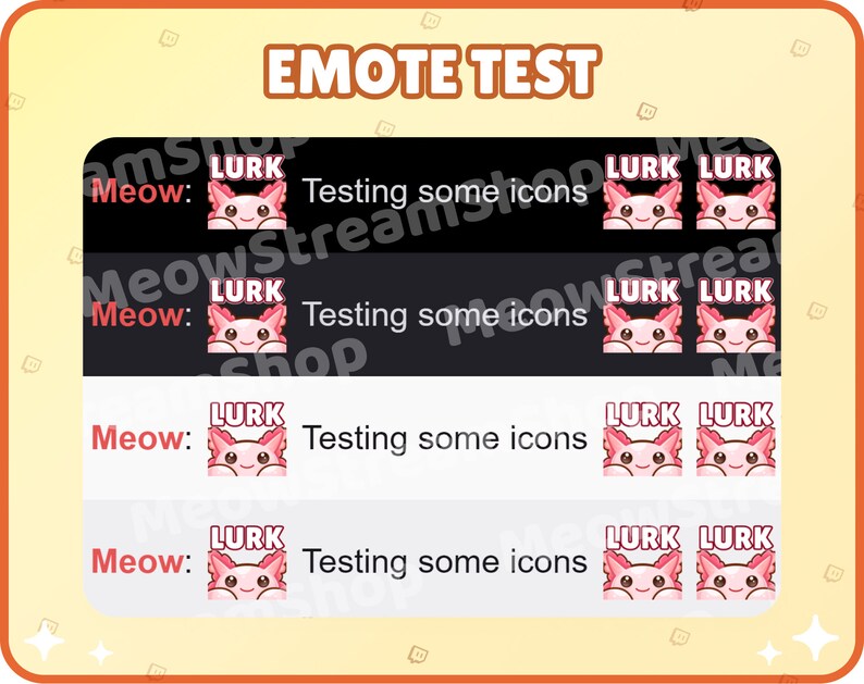 Twitch Emote / Cute Axolotl Lurk Emotes / Cute Axolotl Salamander Sub ...