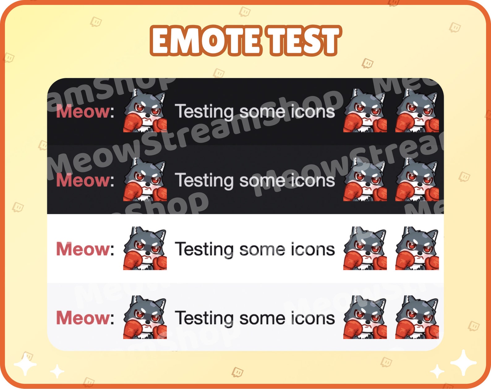 Twitch Emote / Cute Grey Wolf Boxing Fight Fighting Punch - Etsy