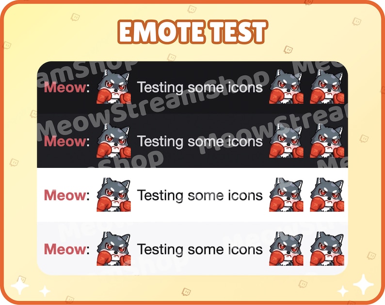 Twitch Emote / Cute Grey Wolf Boxing Fight Fighting Punch - Etsy
