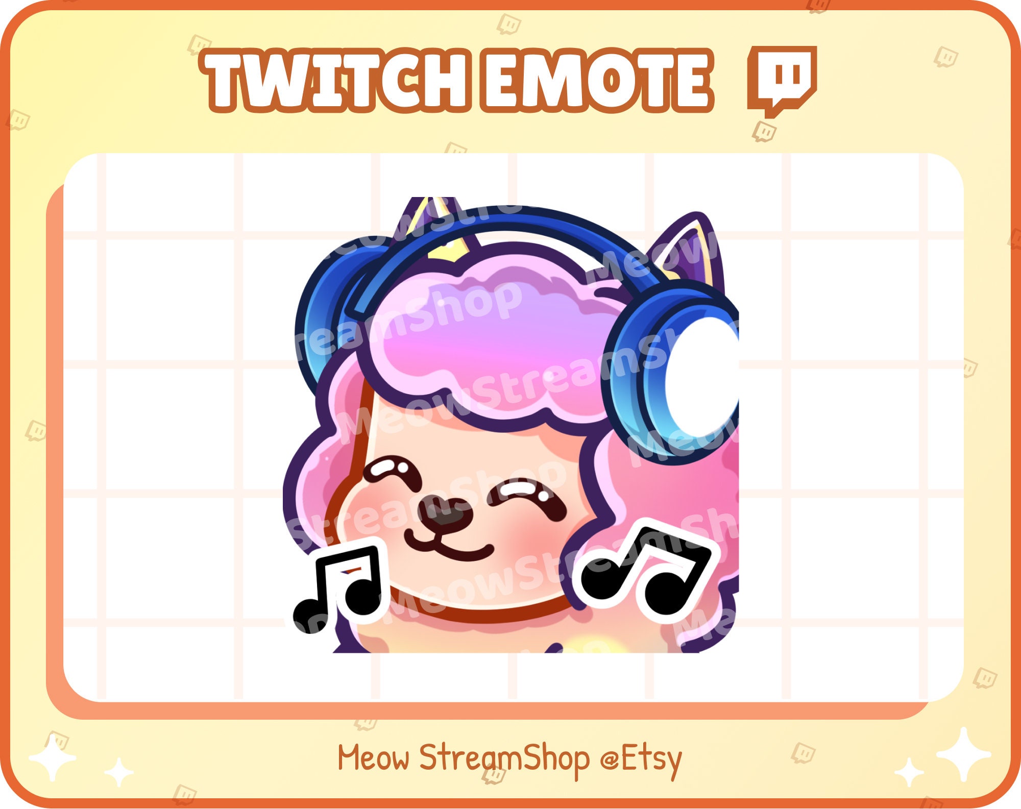 Twitch Emote / Cute Rainbow Alpaca Jam Listening to Music - Etsy UK