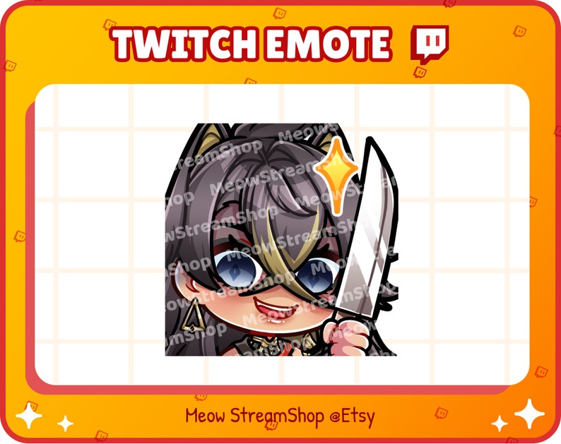 Twitch Emote / Dehya Knife Knives Yandere Angry Evil - Etsy