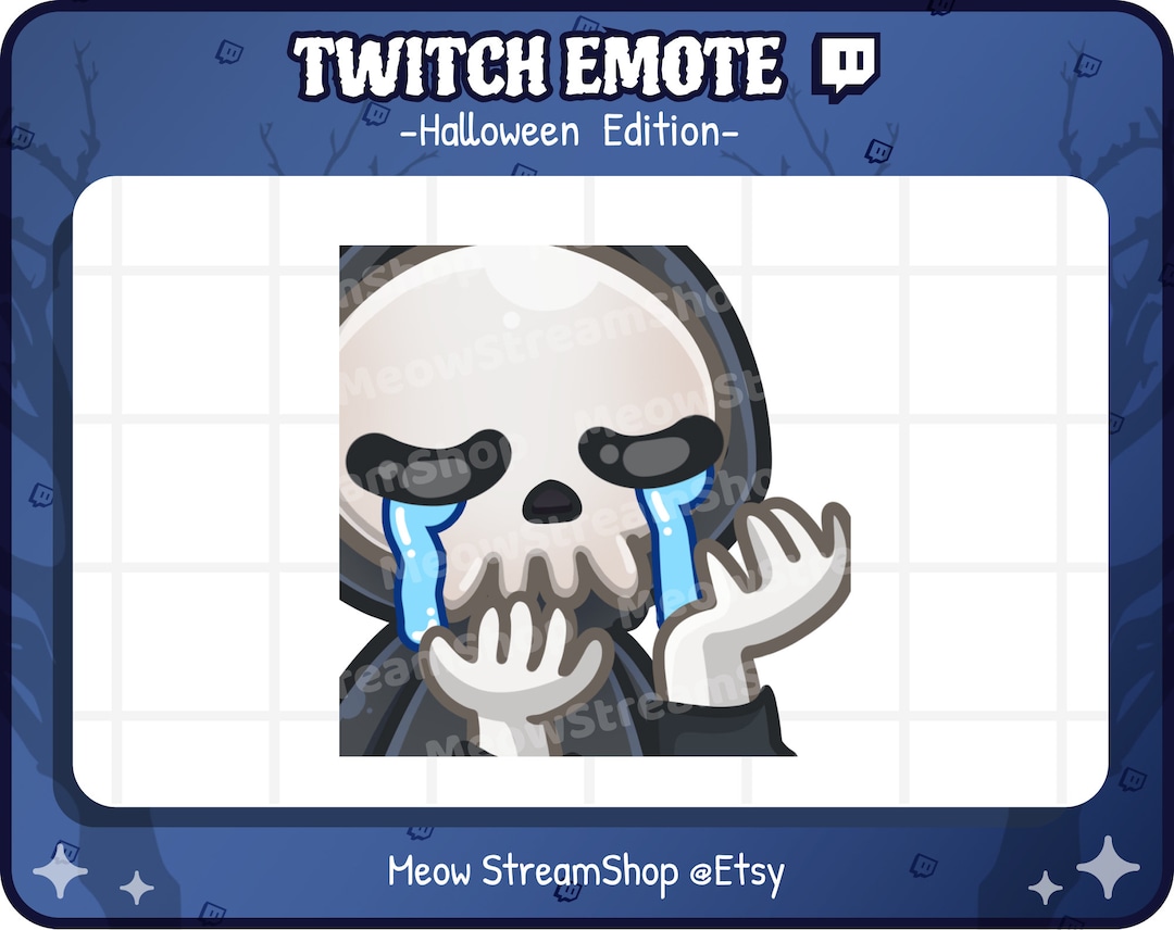Twitch Emote / Cute Grim Reaper Cry, Sad, Tears Emotes / Kawaii Death ...