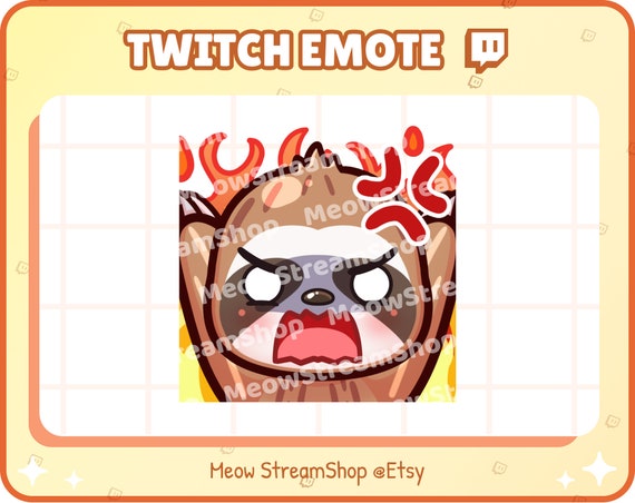 Twitch Emote / Cute Sloth Angry Rage Fire Emotes / Kawaii - Etsy