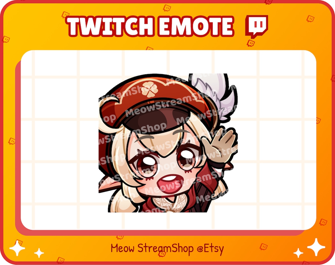 Twitch Emote / Klee Hi, Hello, Wave, Waving, Bye, Farewell Emotes ...