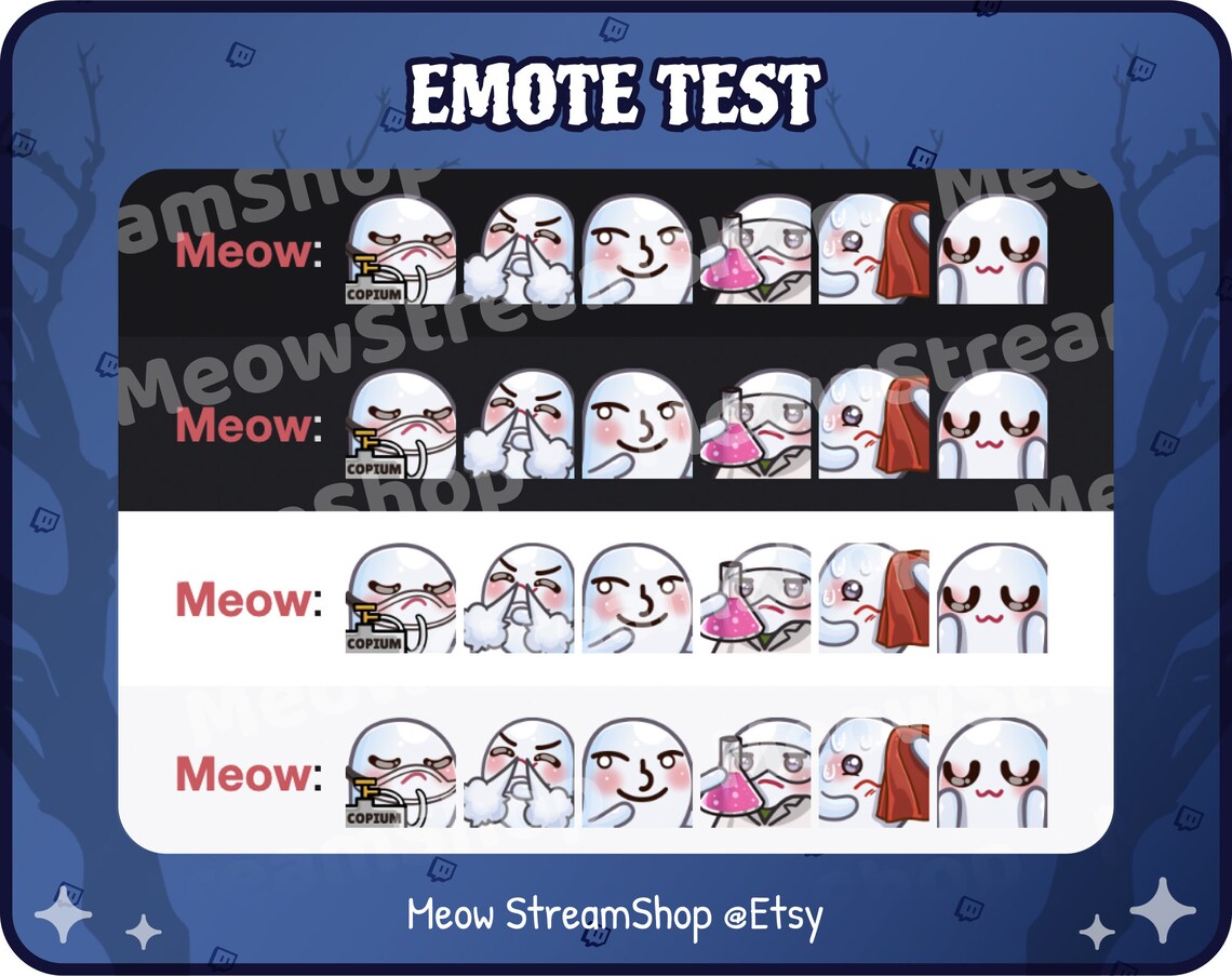 Twitch Emote / Cute Ghost Emotes Pack 8 copium Sniff Lenny - Etsy