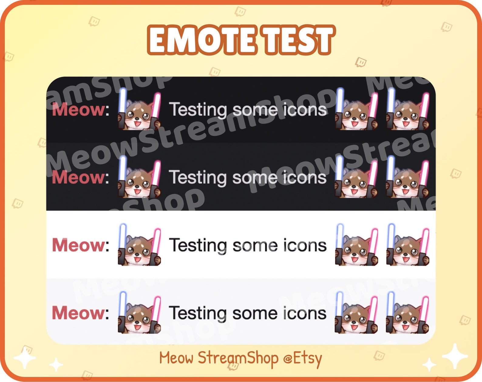Twitch Emote / Cute Otter Lightstick, Light Stick, Cheer, Hype, Happy ...