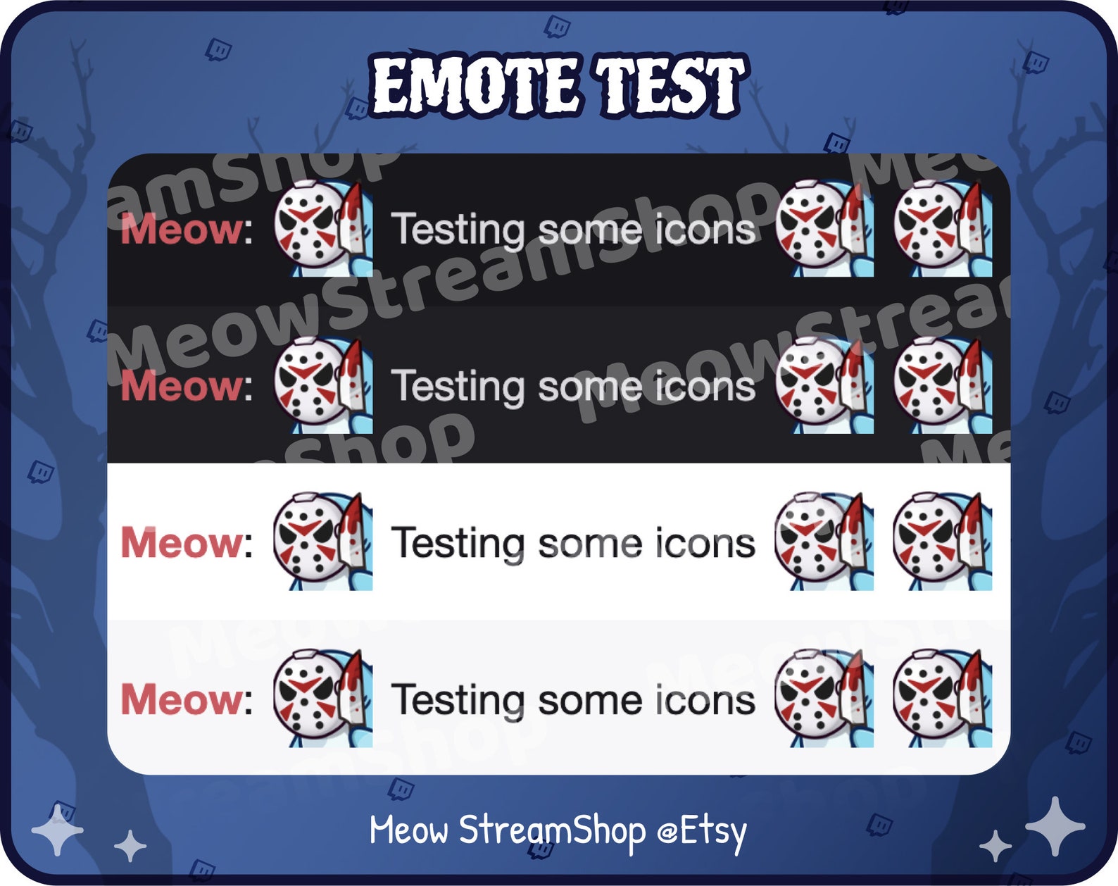Twitch Emote / Cute Shark Emotes Halloween Edition Mask, Jason Voorhees ...