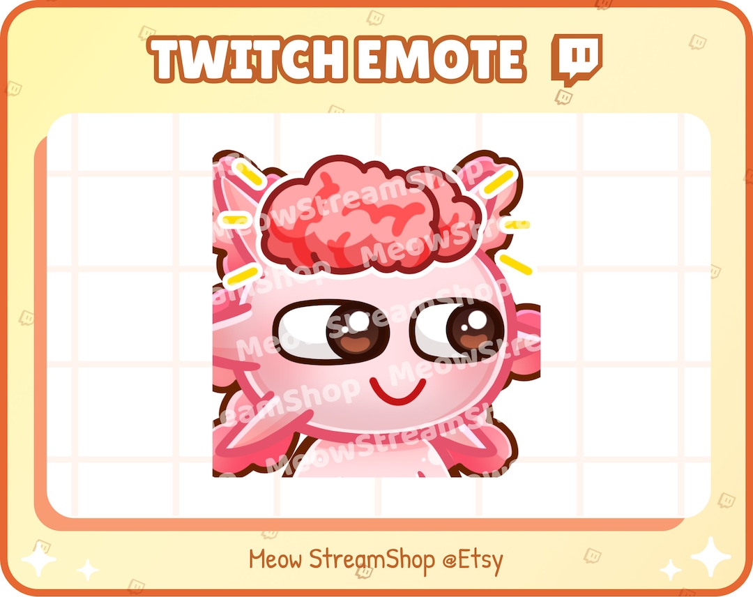 Twitch Emote / Cute Axolotl Neuron Activated, Brain, Smart, 200IQ Emote ...