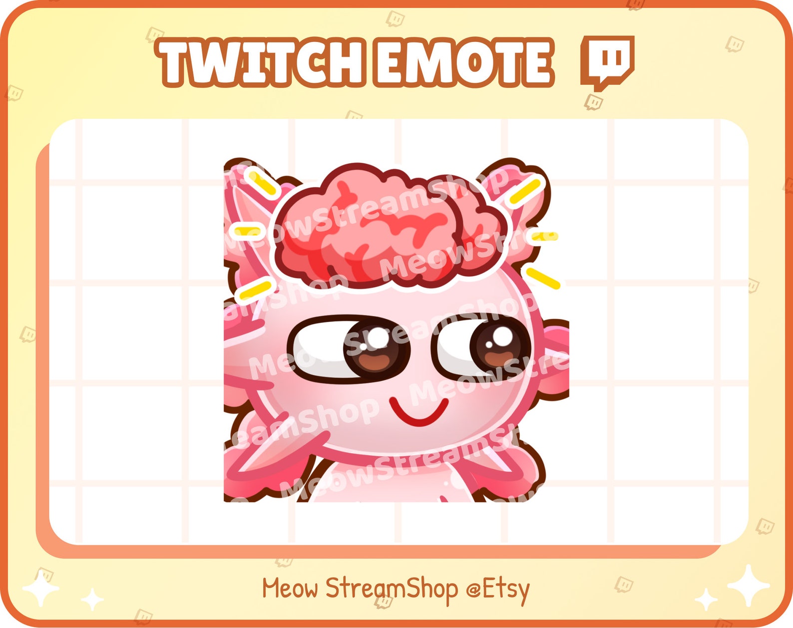 Twitch Emote / Cute Axolotl Neuron Activated Brain Smart - Etsy