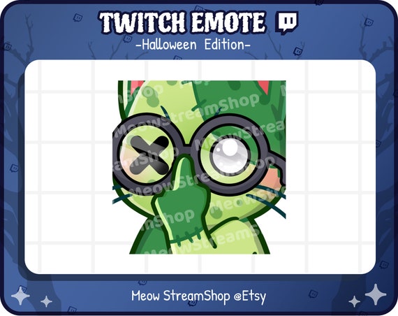 Twitch Emote / Cute Zombie Cat Nerd Nerdy Glasses Geek - Etsy