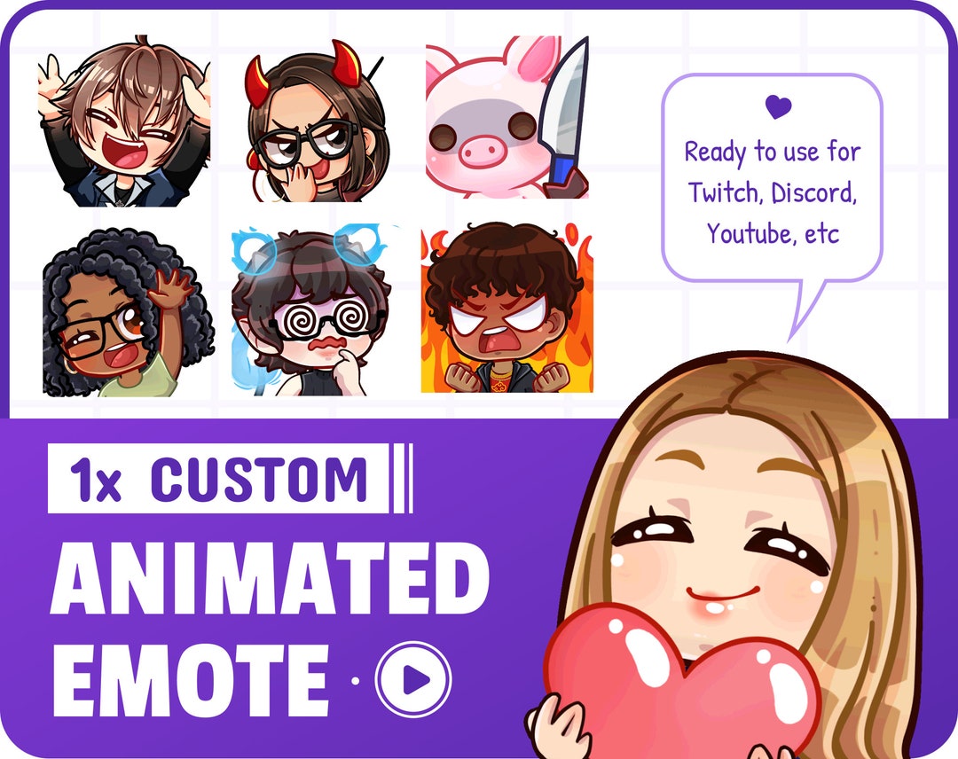1x Custom Animated Emotes / Animation Emoji for Twitch, Discord ...