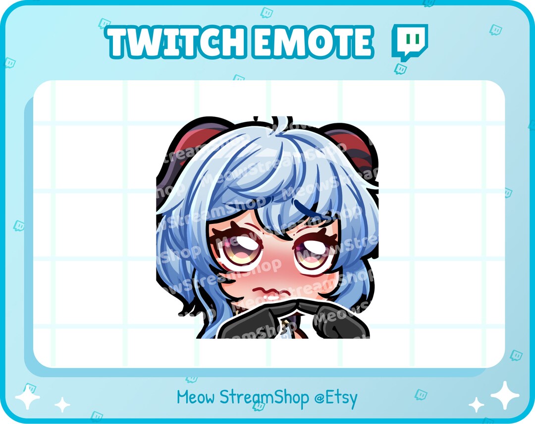 Twitch Emote / Ganyu Shy, Please, Blush, Pleading, Touching Finger ...