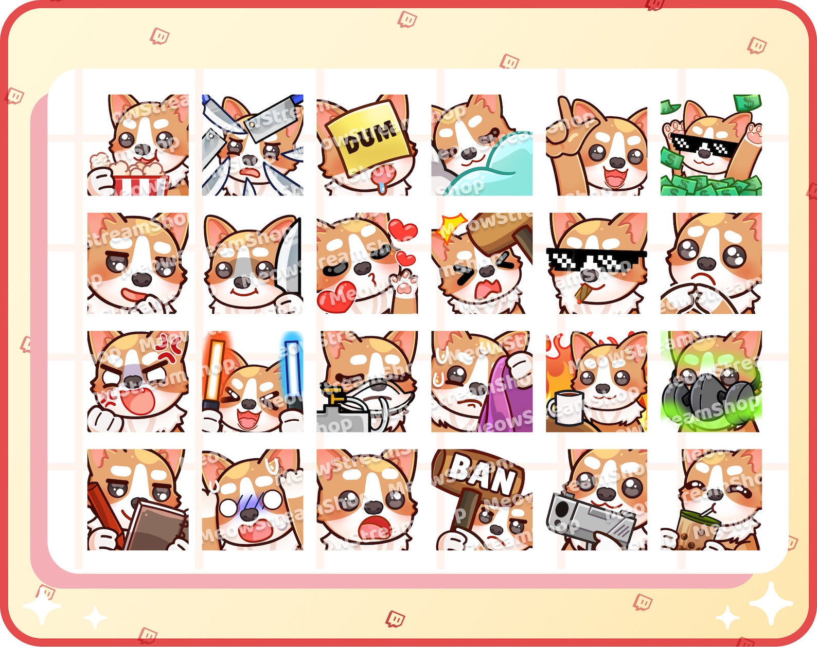 Twitch Emote / Cute Corgi Emotes Mega Pack 24 Emotes / - Etsy