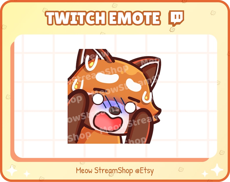 Twitch Emote / Cute Red Panda Panic, Shock, Not Like This Emotes / Cute ...