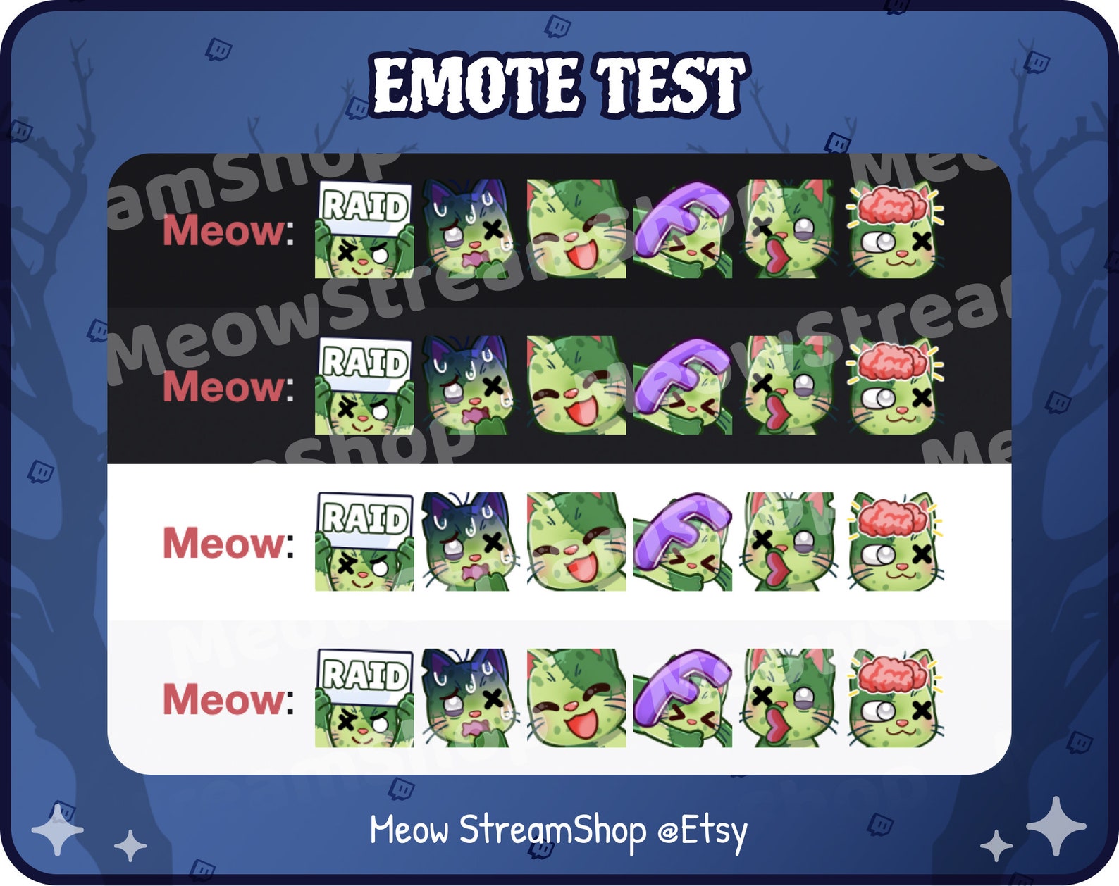 Twitch Emote / Cute Zombie Cat Mega Pack 1 Emotes 24 Emotes - Etsy