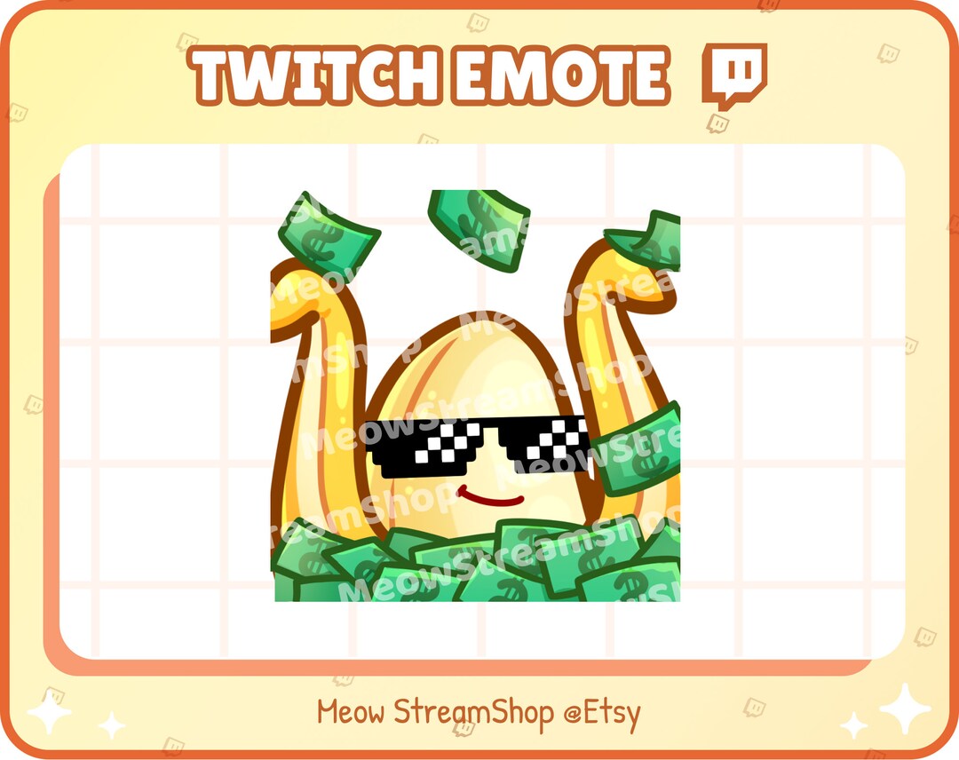 Twitch Emote / Cute Banana Money, Rich, Donate, Win, Cool, Jackpot ...