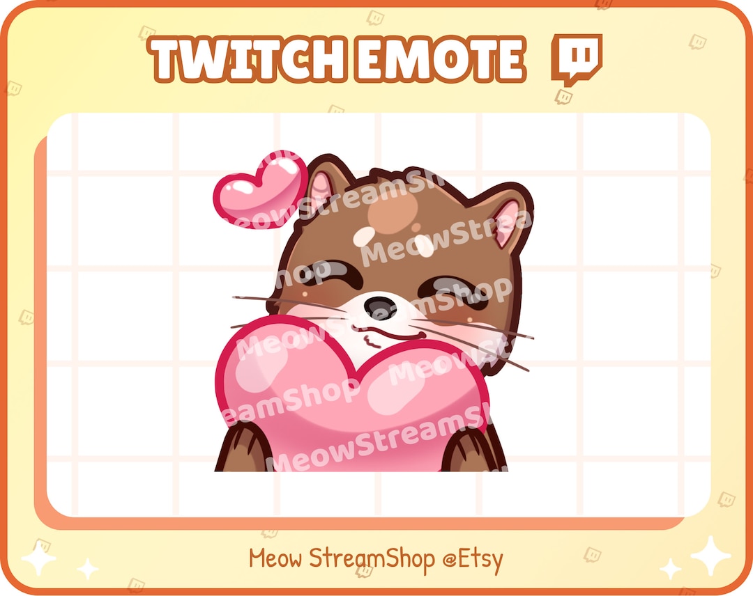 Twitch Emote / Cute Otter Heart, Love, Hug, Happy Emotes / Kawaii Otter ...
