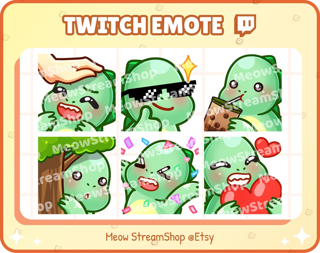 Twitch Emote/ Cute Dino Emotes Pack #1 (pat, GG, Sip, Lurk, Hype, Heart ...