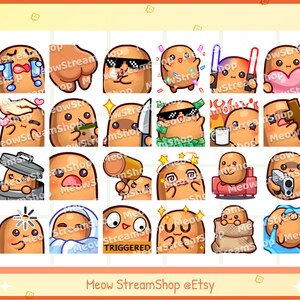 Twitch Emote / Cute Potato Mega Pack #1 Emotes (24 Emotes Ready to Use ...