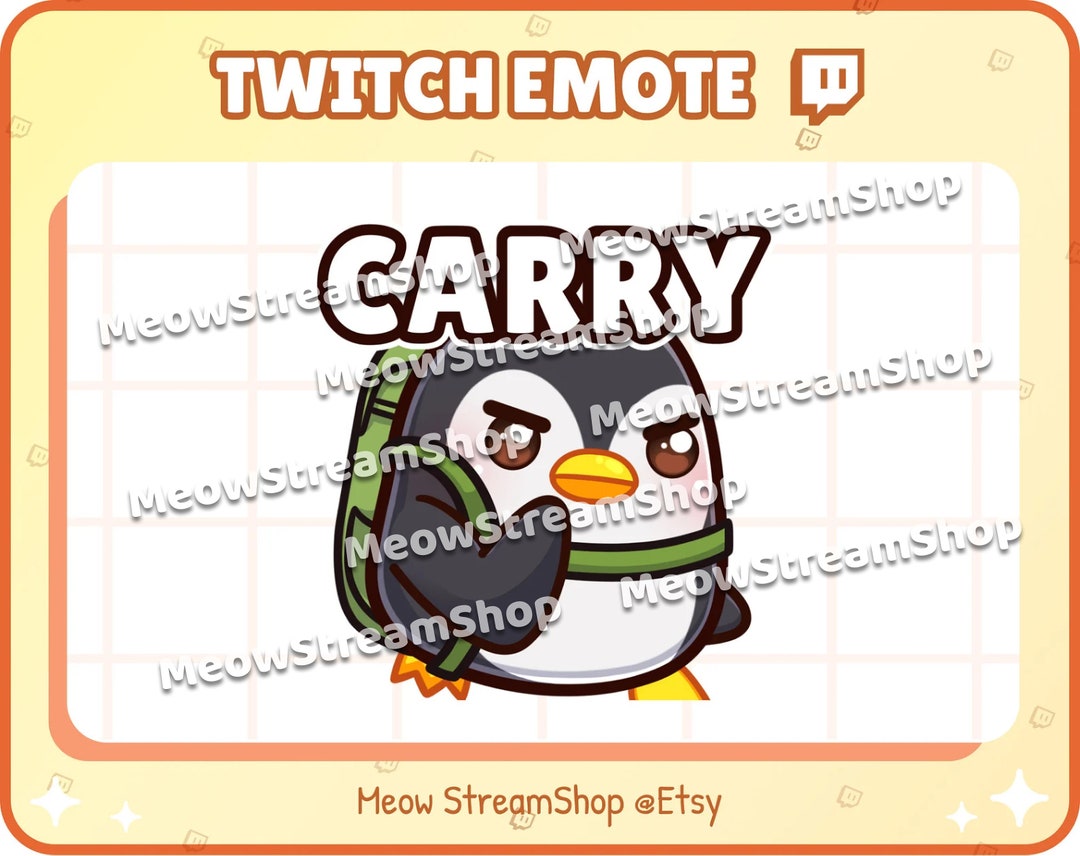 Twitch Emote / Cute Penguin Carry, Backpack Emotes / Cute Penguin Emote ...