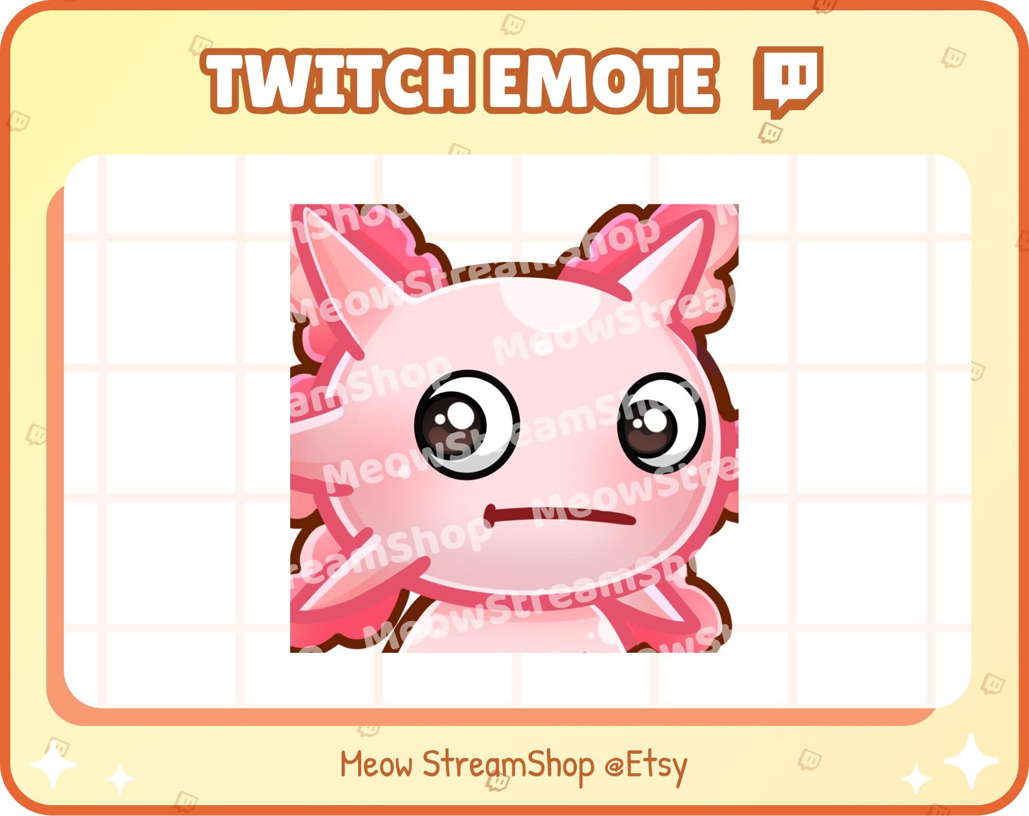 Twitch Emote / Cute Axolotl Awkward Look, Panic, Meme Emote / Cute Axolotl Salamander Sub Emoji ...
