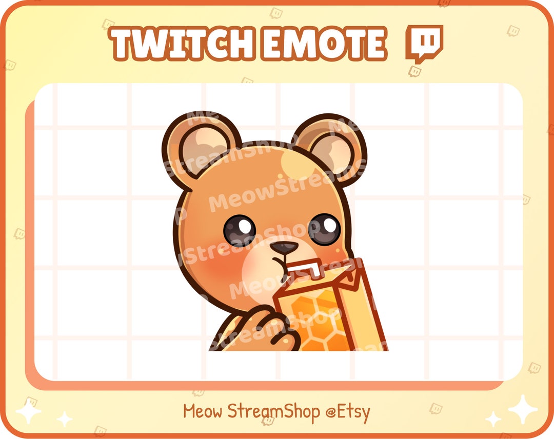 Twitch Emote / Cute Bear Sip, Drink, Hydrate Emotes / Kawaii Bear Chibi ...