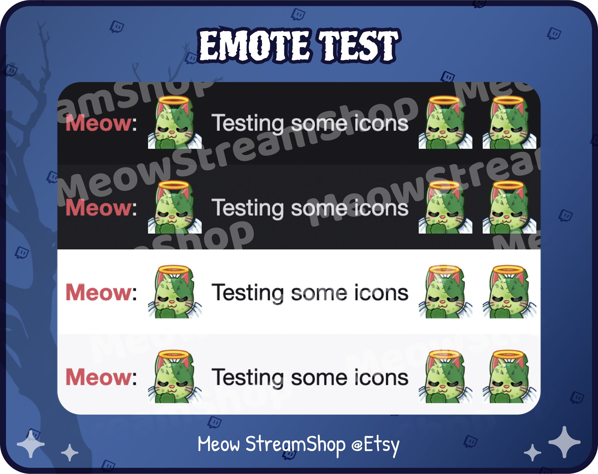 Twitch Emote / Cute Zombie Cat Pray Halo Angel Emotes / - Etsy India
