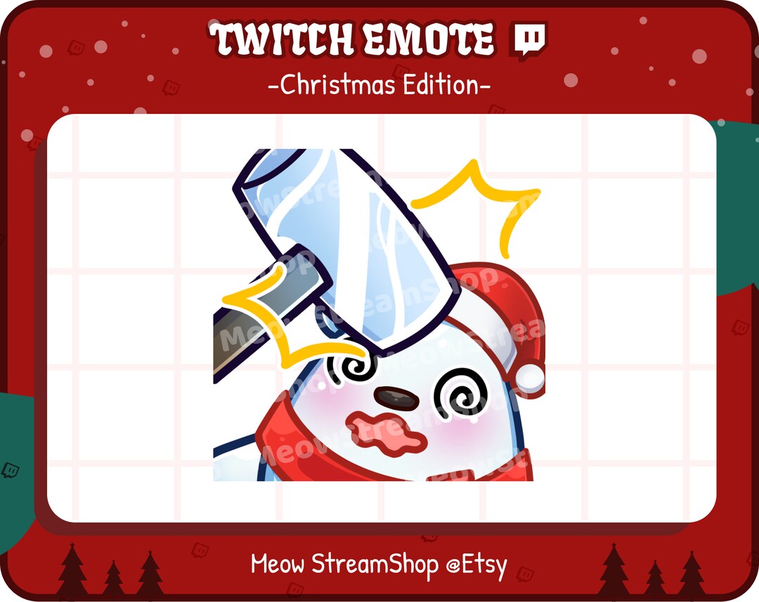 Twitch Emote / Cute Polar Bear Santa Bonk, Bonked, Hammer Emotes ...