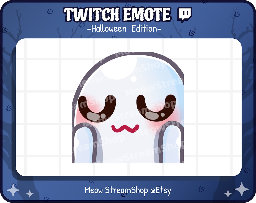 Twitch Emote / Cute Ghost UWU, Shy, Embarrassed, Touching Finger Emote ...