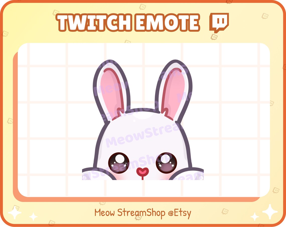 Twitch Emote / Cute Rabbit Lurk Peeking Emotes / Cute White - Etsy