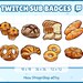 8x Twitch Sub, Bit Badges - Cute Pastry, Bread, Cupcake, Dough ...
