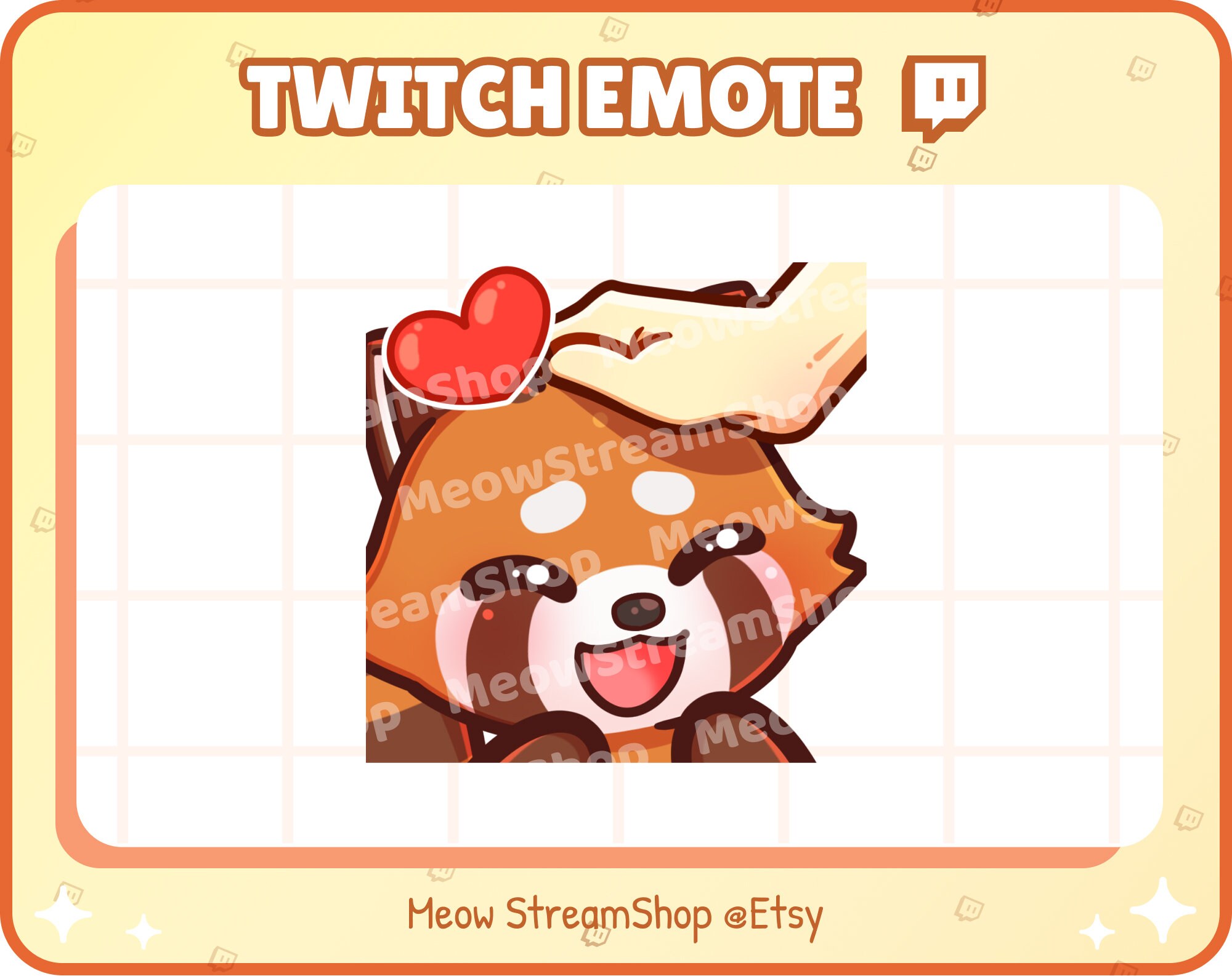 Twitch Emote / Cute Red Panda Pat Emotes / Cute Chibi Red | Etsy
