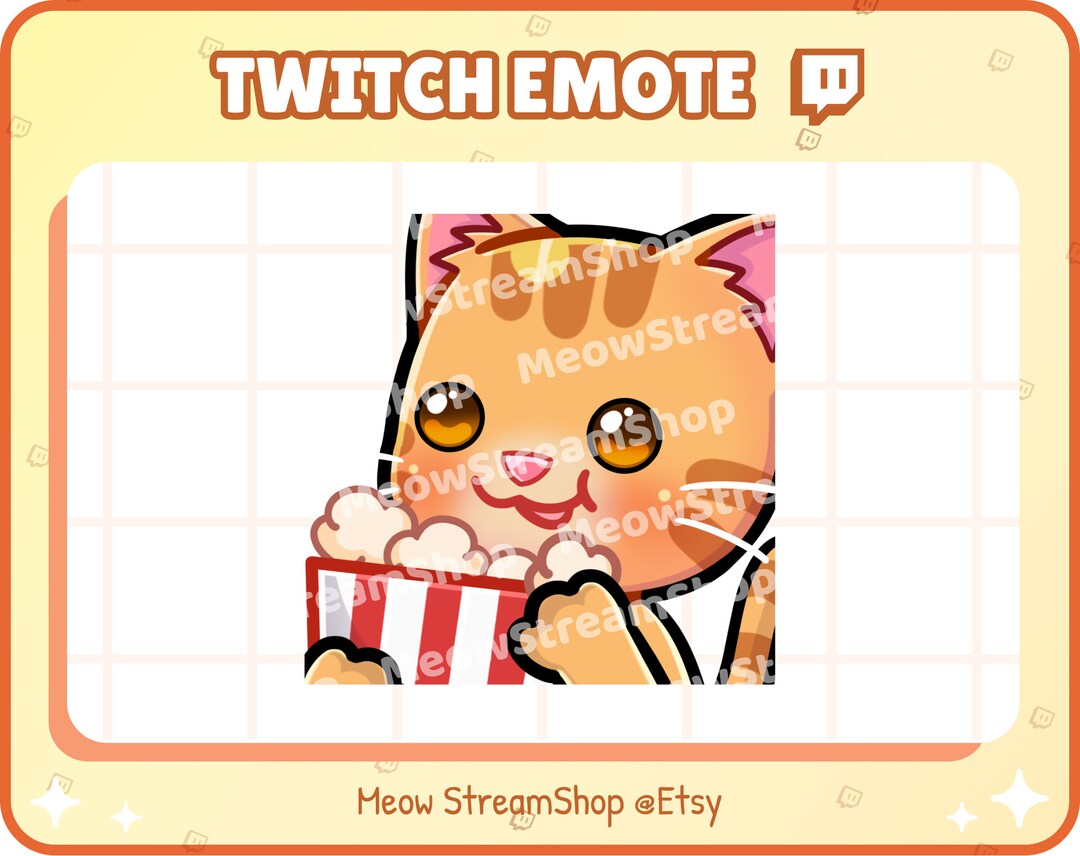 Twitch Emote / Cute Orange Cat Popcorn, Eating Popcorn, Eat, Watch ...