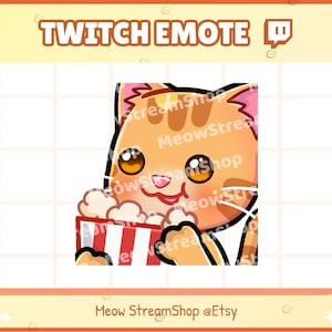 Twitch Emote / Cute Orange Cat Popcorn, Eating Popcorn, Eat, Watch ...